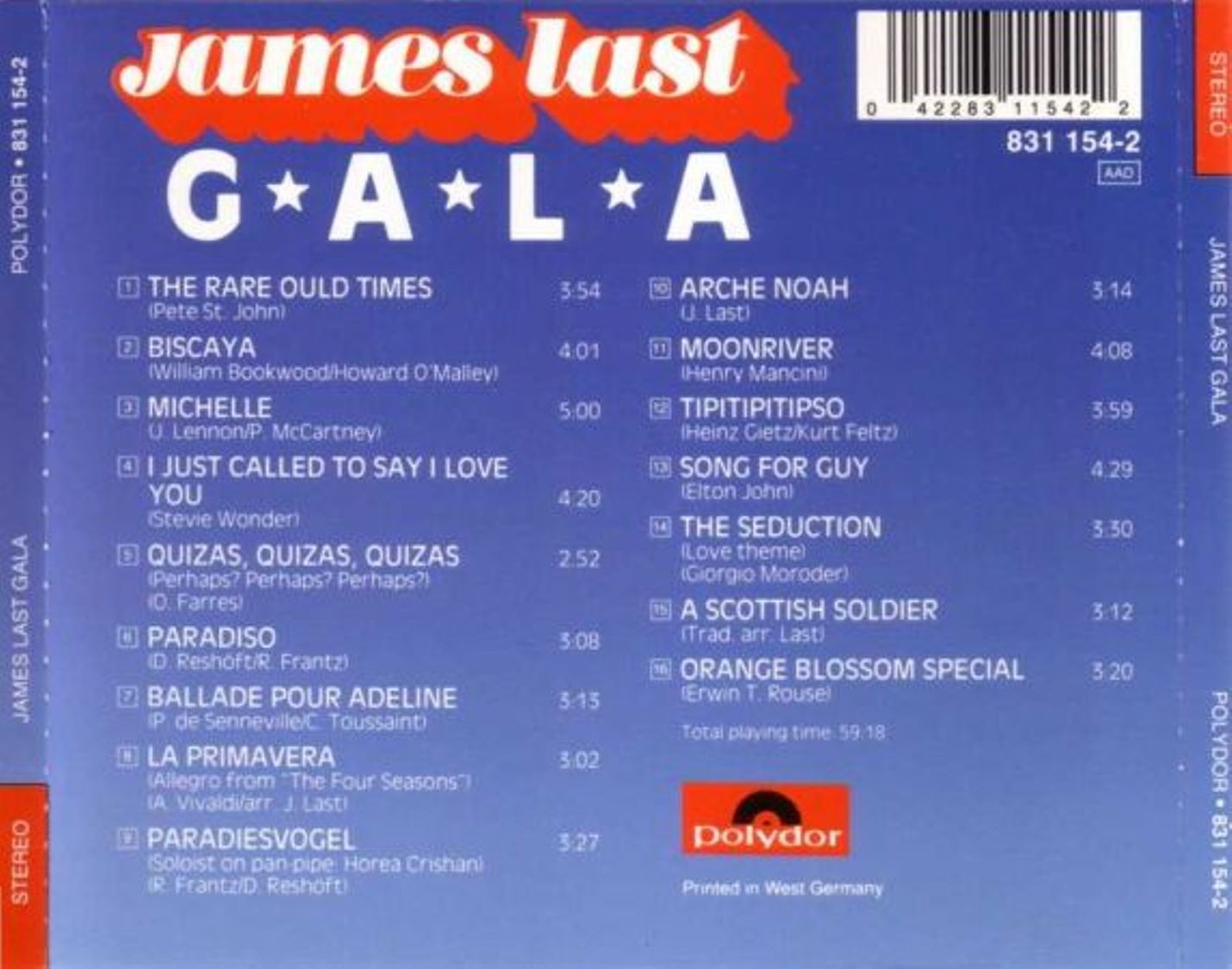 James Last Gala (1986) : Back | CD Covers | Cover Century | Over 1.000. ...